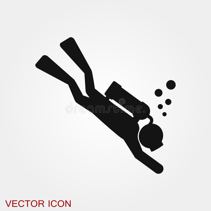 Scuba Diver Icon Vector Sign Symbol for Design Stock Illustration ...
