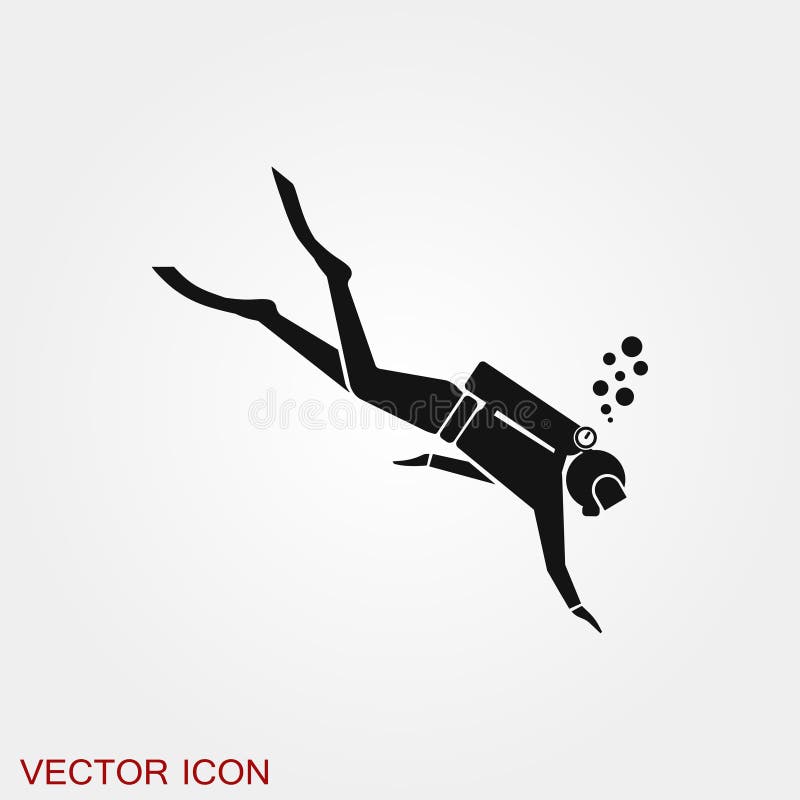 Scuba Diver Icon Vector Sign Symbol for Design Stock Illustration ...