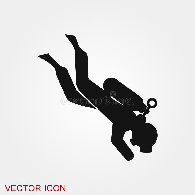 Scuba Diver Icon Vector Sign Symbol for Design Stock Illustration ...