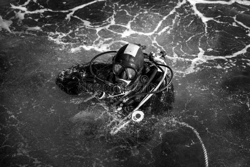 Scuba Diver Making a Splash Entry Stock Image - Image of activity ...