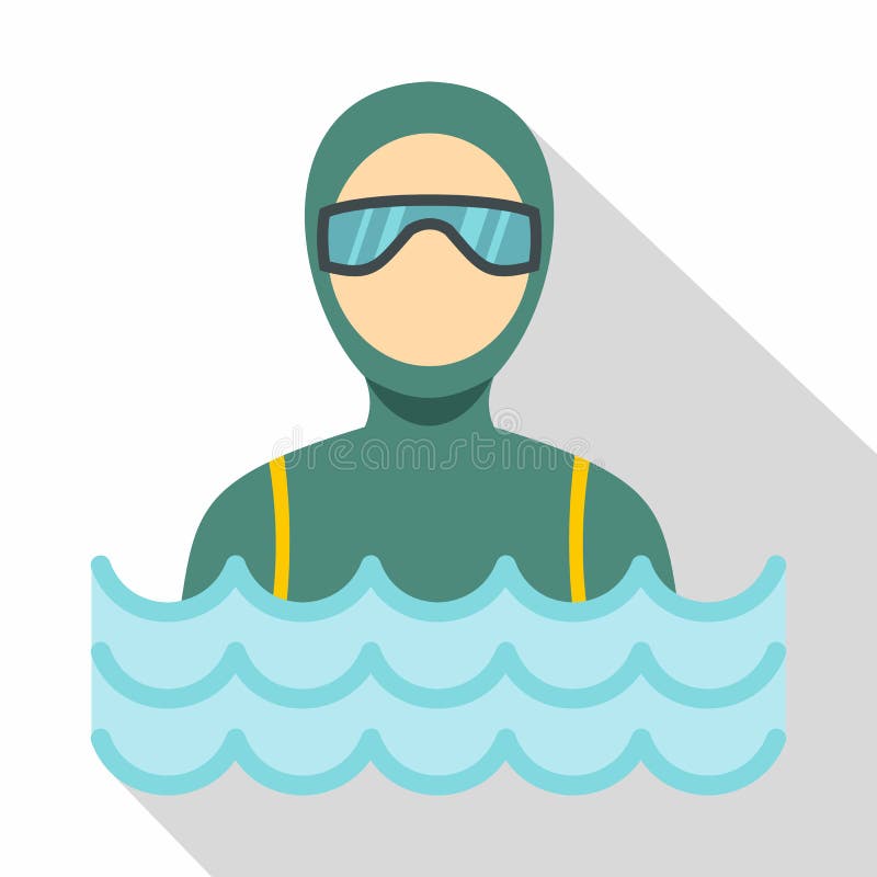 Scuba Diver Man in Diving Suit Icon, Flat Style Stock Vector ...