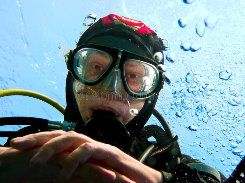 Scuba diver portrait stock photo. Image of danger, tropical - 17197616