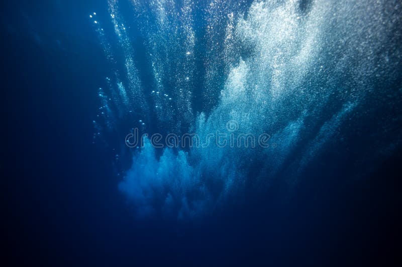 Scuba Divers Bubble Explosion in Depth Stock Image - Image of ...