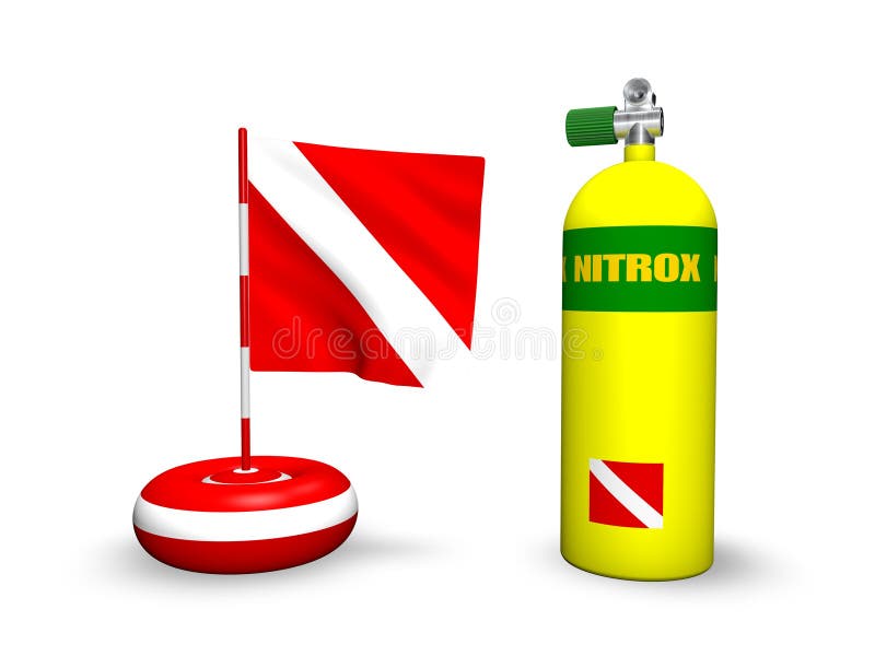 Scuba Diving Flags Clipart