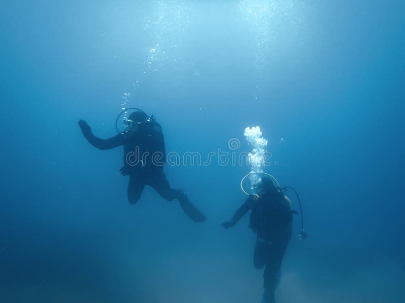 Scuba Diving. Divers Underwater. Stock Image - Image of person, diver ...