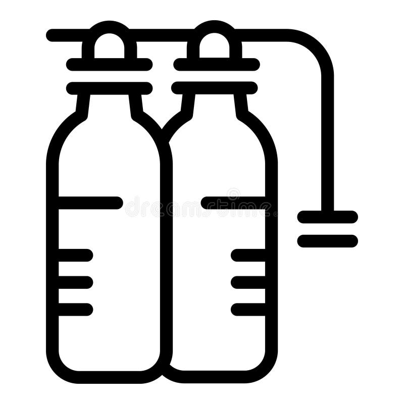Scuba Diving Equipment Icon with Two Oxygen Tanks Connected Stock ...