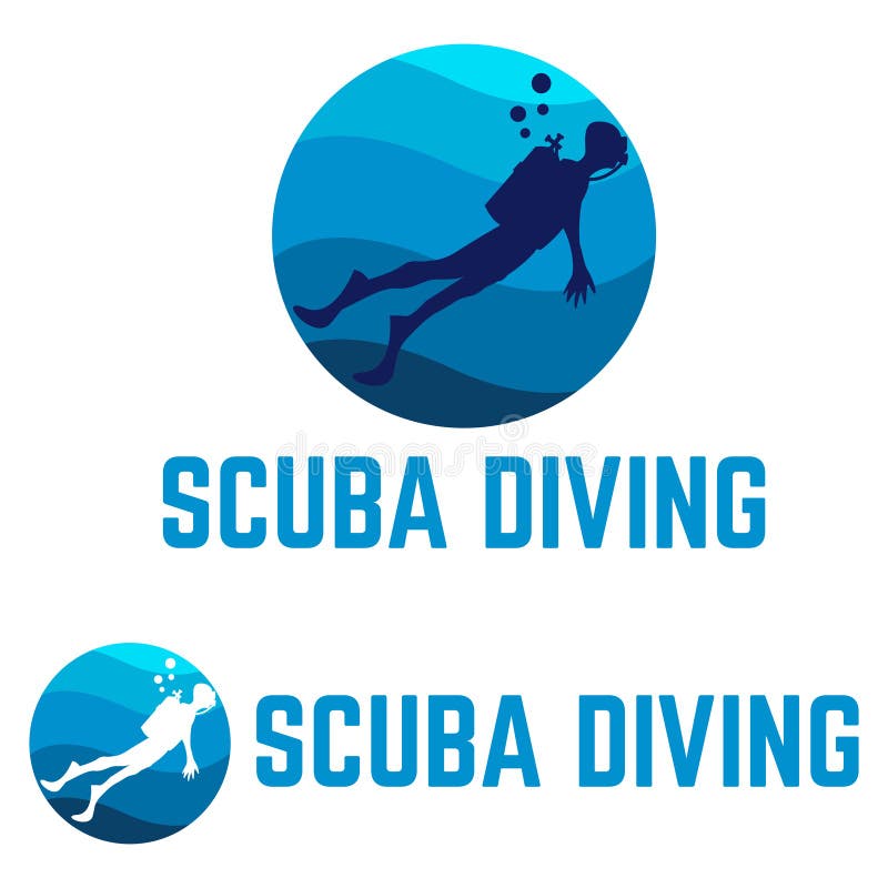 Scuba Diving Flat Design Logo Illustration. Vector Logo Template ...