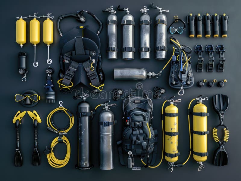 Scuba diving gear setup stock image. Image of sport - 376532965