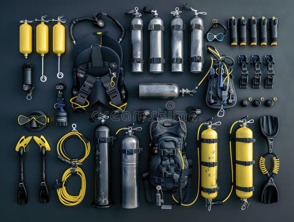 Scuba diving gear setup stock image. Image of sport - 376532965