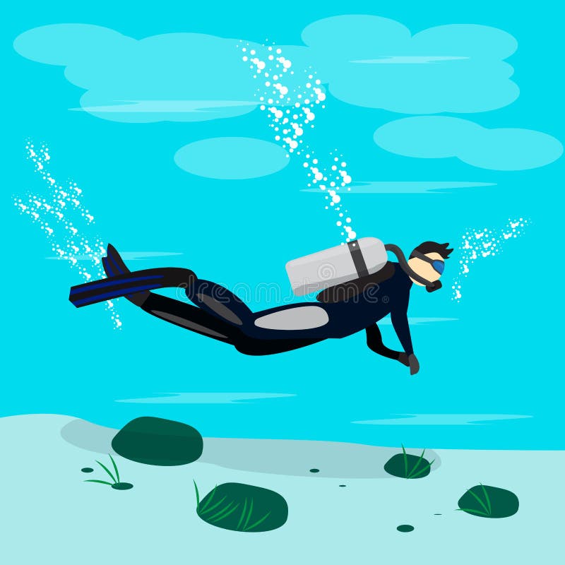 Scuba Diving Illustration - Vector Stock Vector - Illustration of ...