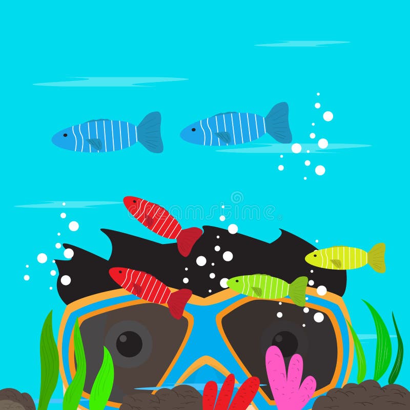 Scuba Diving Illustration - Vector Stock Vector - Illustration of ...