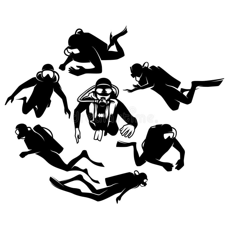 Scuba Diving Silhouette Logo. Dive Sport Logo Design Illustration ...