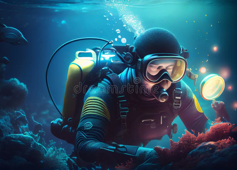 Scuba Diving Sport Background. Illustration AI Generative Stock ...