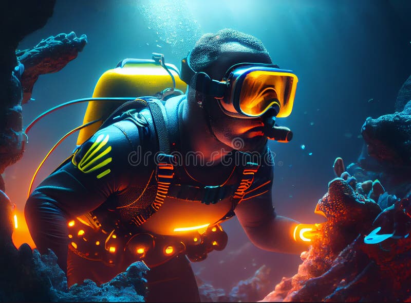 Scuba Diving Sport Background. Illustration AI Generative Stock ...