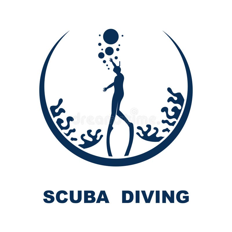 Scuba Diving Sport Logo Vector Stock Vector - Illustration of blue ...