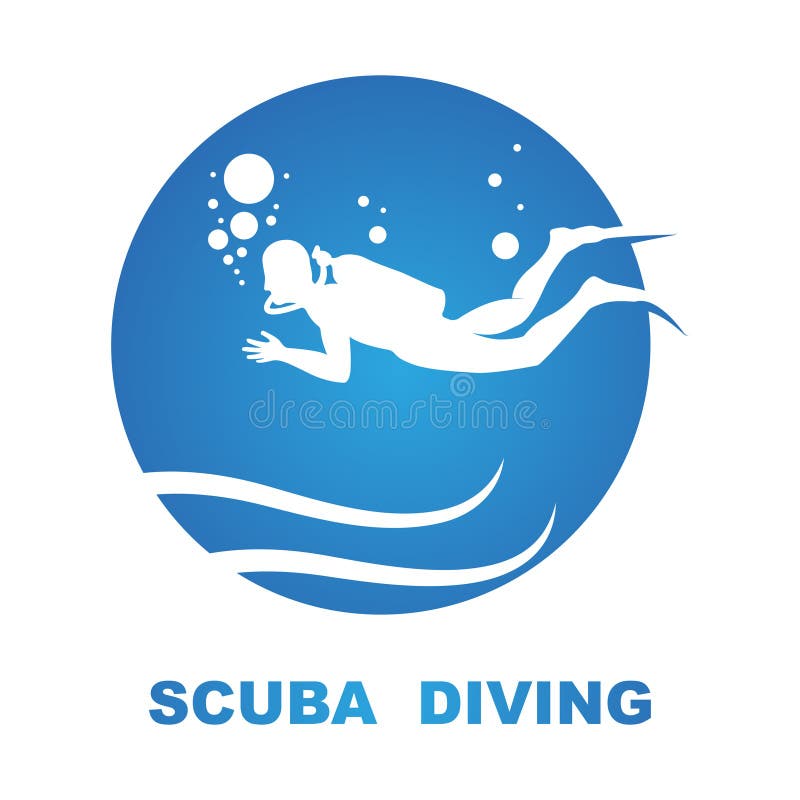 Scuba Diving Sport Logo Vector Stock Vector - Illustration of bubbles ...