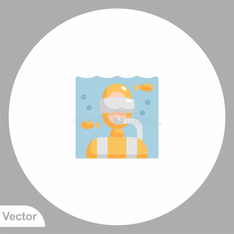 Scuba Diving Vector Icon Sign Symbol Stock Vector - Illustration of ...