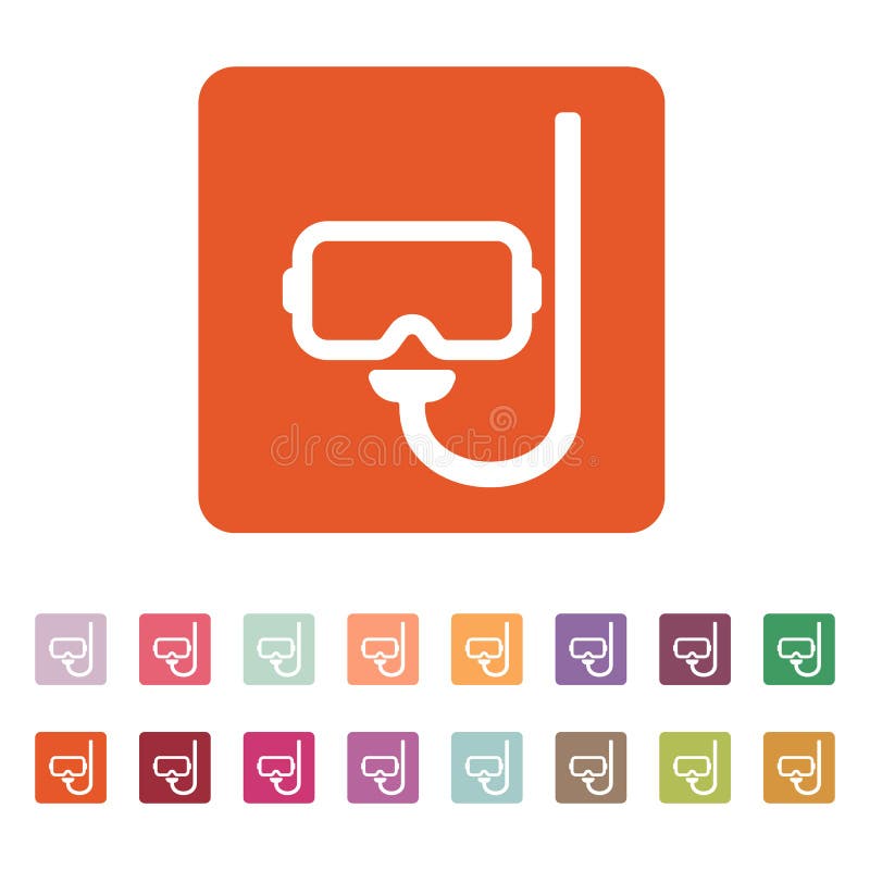 The Scuba Mask and Flippers Icon. Diving Symbol. Flat Stock Vector ...