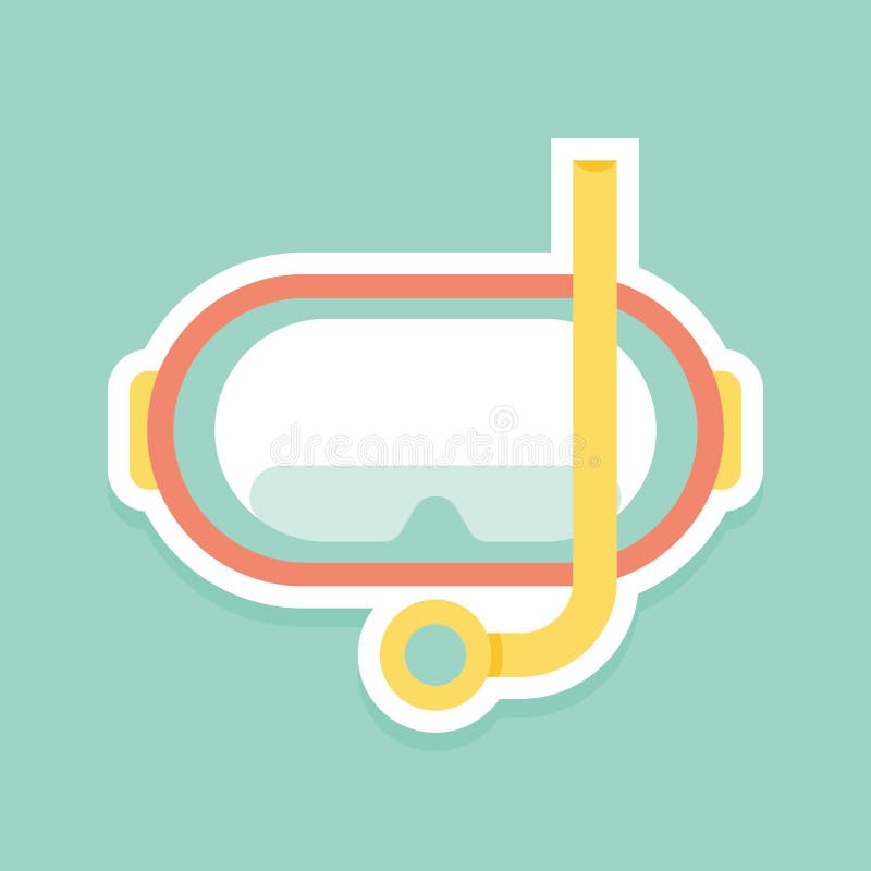Scuba Mask and Snorkel. Vector Illustration Decorative Design Stock ...