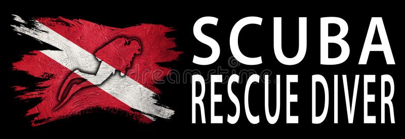 Scuba Rescue Diver, Diver Down Flag, Scuba Flag Stock Image - Image of ...