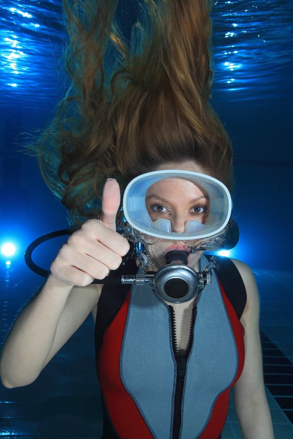 Scuba woman stock image. Image of brown, beautiful, hair - 24865547