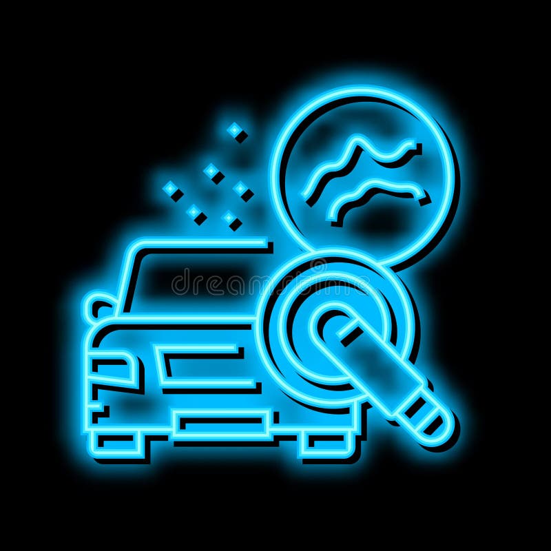 Scuff Mark and Minor Scratch Buffing Neon Glow Icon Illustration Stock ...