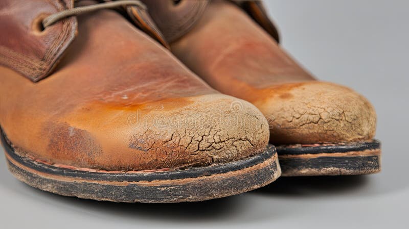 Scuffed Toe of Well-worn Boots. Stock Photo - Image of fashion, closeup ...