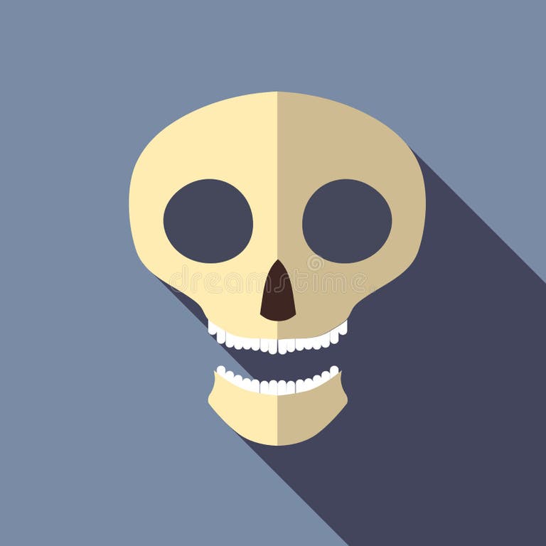 Scull icon, flat style stock illustration. Illustration of folklore ...