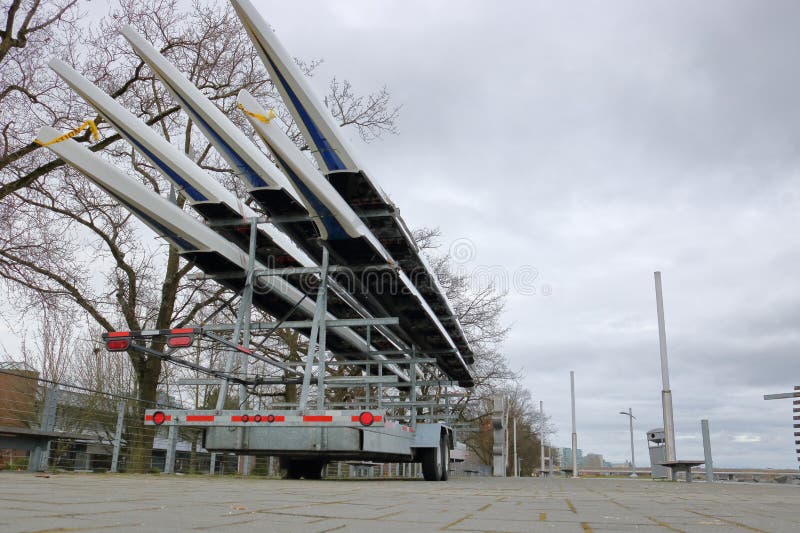 Sculling Boat Rack stock image. Image of outside, outdoor - 89169799