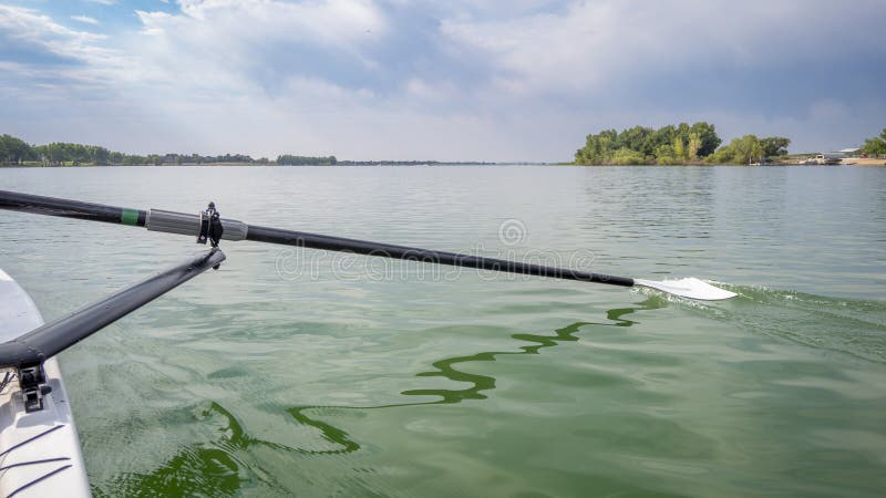 Sculling Oar on a Calm Lake, Boyd Lake in Colorado Stock Photo - Image ...