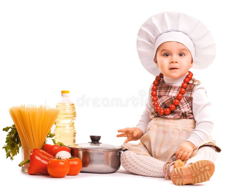 Scullion is Cooking on the Kitchen. Isolated Stock Photo - Image of ...