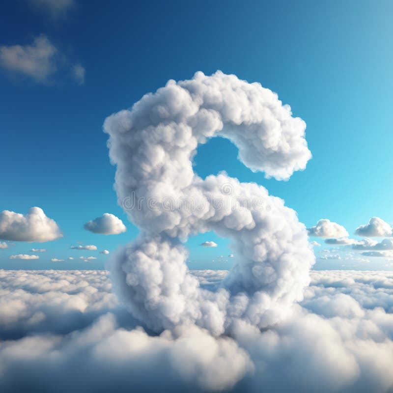 Sculpted Clouds: a Playful Typography of the Number Sixty Stock ...