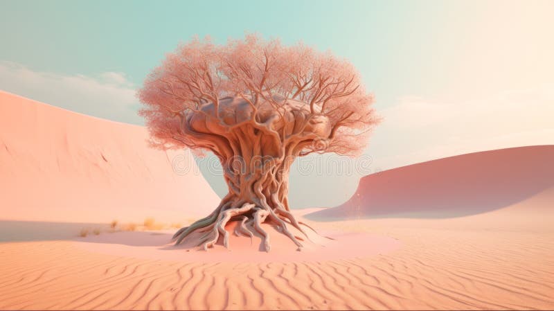 Sculpted 3d Tree Model in Pensive Surrealism Style for Nature-inspired ...