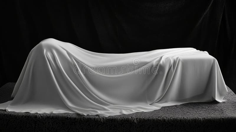 A Sculpted Fabric Form in White, Set Against a Monochromatic Backdrop ...