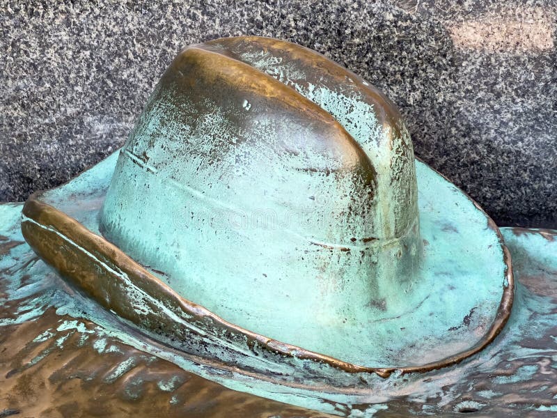 A Sculpted Hat Made of Copper Stock Photo - Image of protection, symbol ...