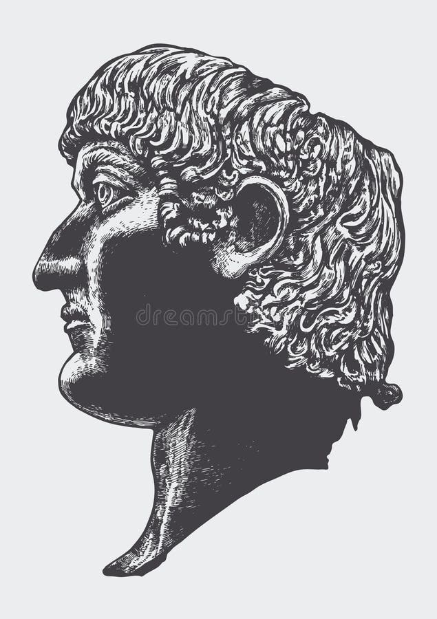 Sculpted Head of the Roman Emperor Constantine Stock Vector ...
