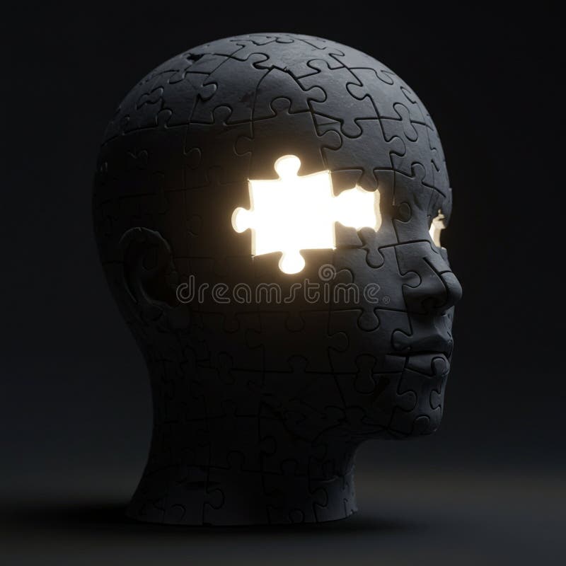 A Sculpted Human Head Made of Interlocking Puzzle Pieces, with a ...