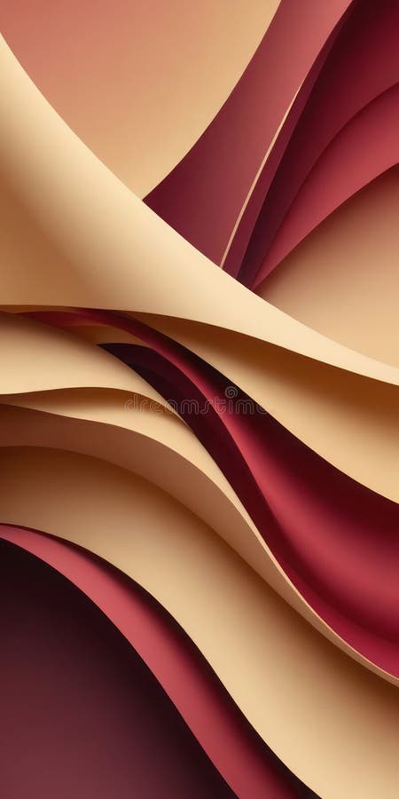 Sculpted Shapes in Maroon and Khaki Stock Image - Image of khaki ...