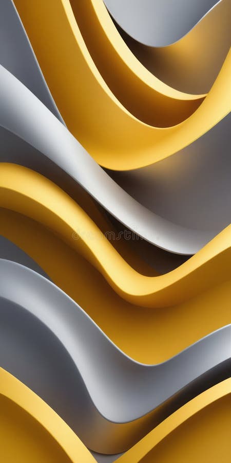 Sculpted Shapes in Silver and Yellow Stock Image - Image of concept ...