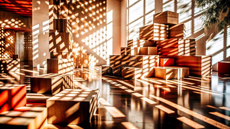 Sculpting with Light: a Playful Interplay of Geometric Forms and Shadows AI Art Stock Image ...