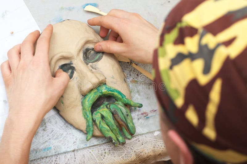 Sculpting plasticine form stock photo. Image of mask - 49235502