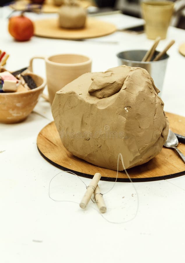 Sculpting Tools Set and Clay on Table Stock Image - Image of sculpting ...