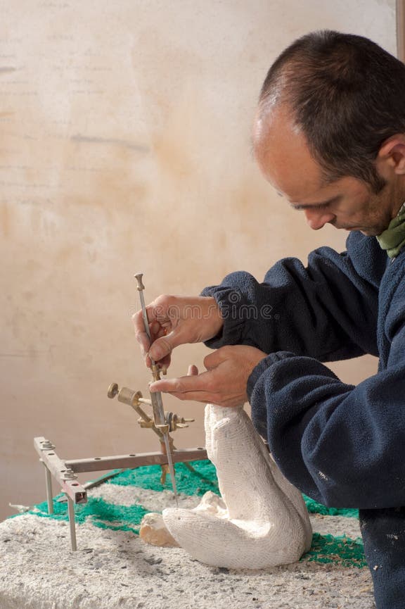 Sculptor stock image. Image of measure, compass, statue - 18723339