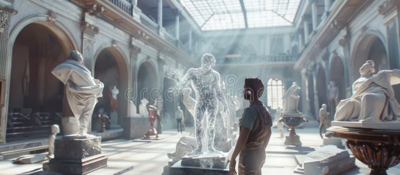 Sculptor with AI in Expansive Workshop AIG60 Stock Image - Image of ...