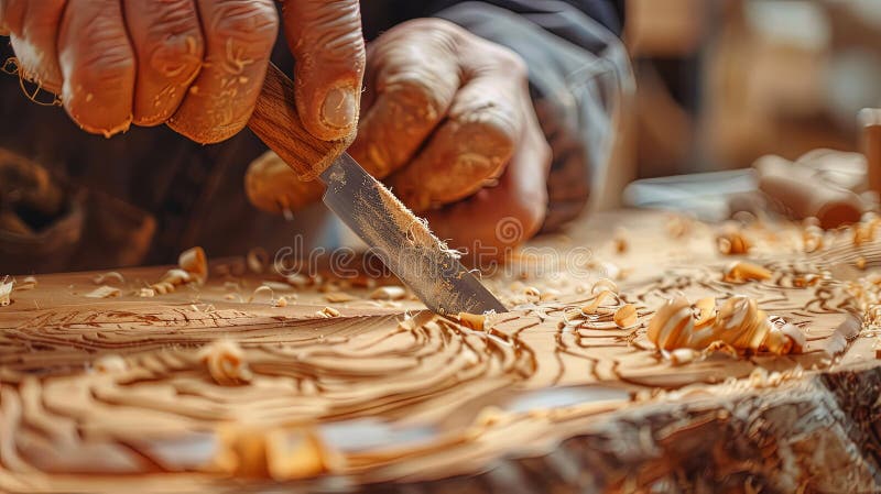Sculptor Hands Holding Tool Making Artistic Ahndcraft Sculpture from ...