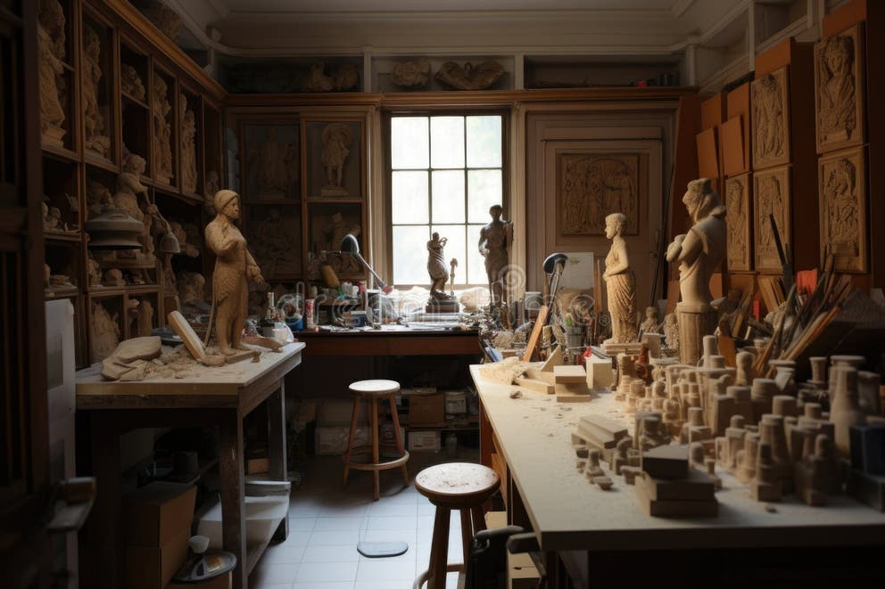 Sculptor& X27;s Studio, with Tools and Materials for Creating Unique ...