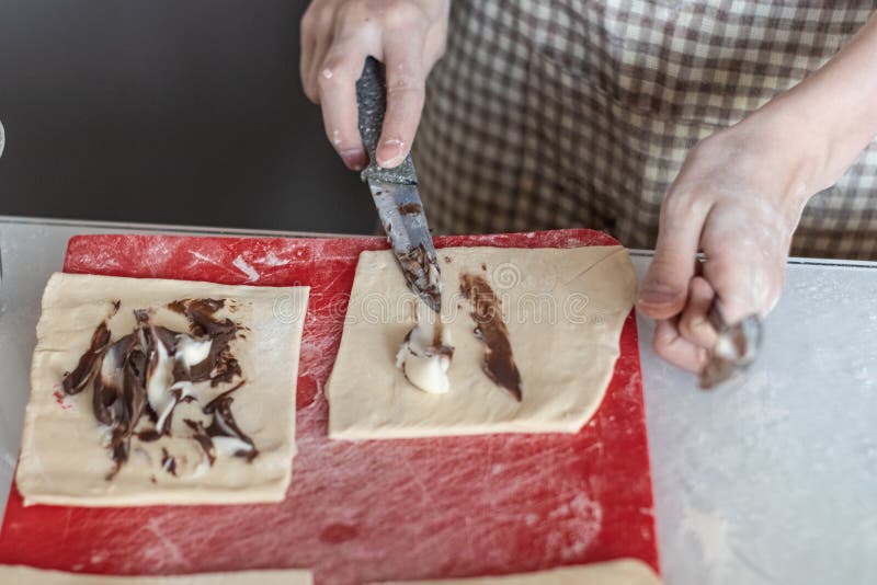 Sculpts with the Hands of a Patty with Filling Stock Image - Image of ...