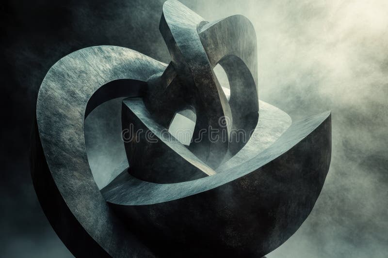 Sculptural Abstract Art Piece in Dramatic Lighting Creates an ...