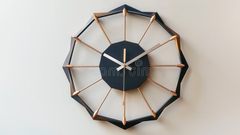 Sculptural Clock with Bold Hexagonal Design, Mixing Modern Geometry ...