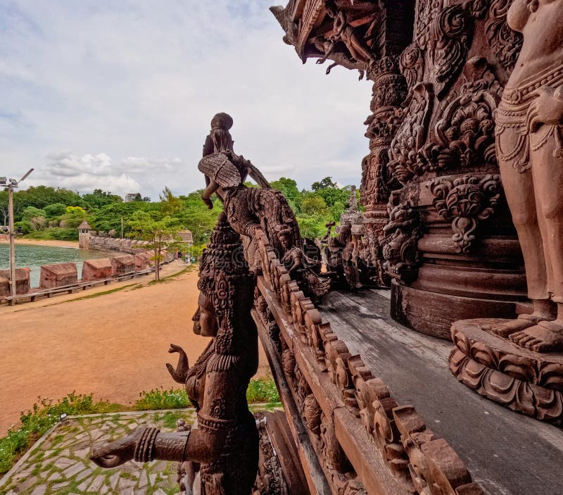 Sculptural Column Support of Sanctuary of Truth Architectural Detailing ...
